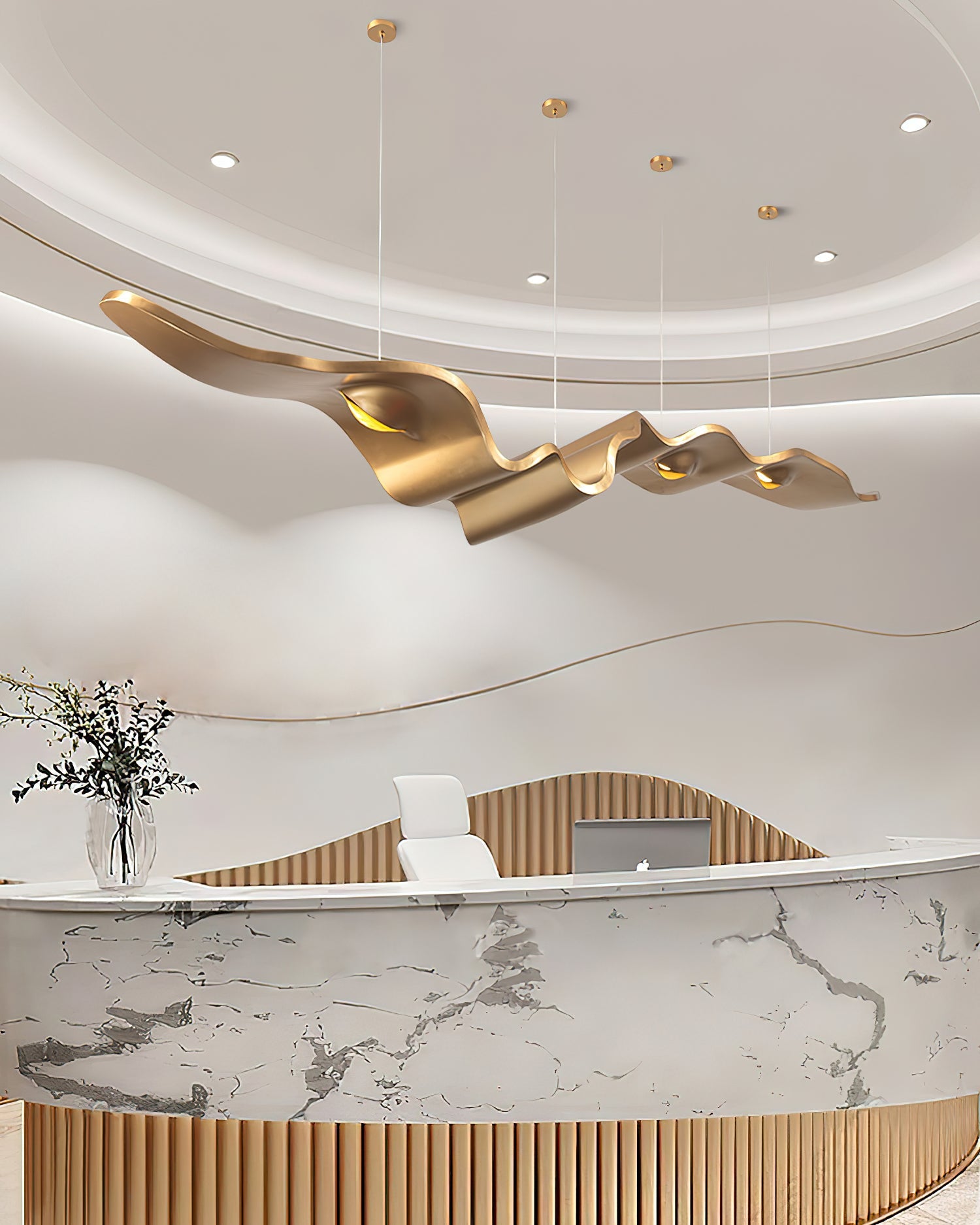 Gold Ribbon Chandelier – Mooijane