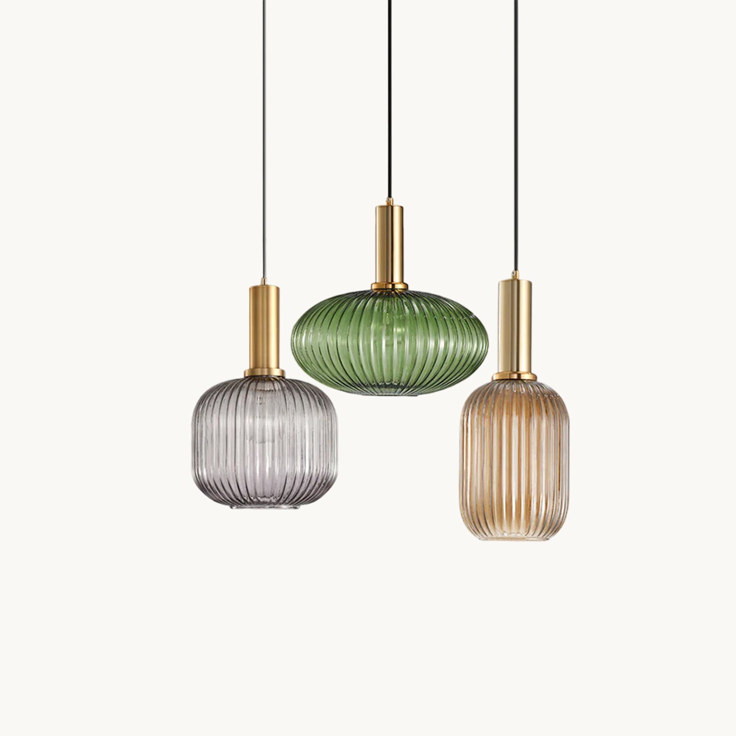 Oval Reeded Glass Pendant Light – Mooijane